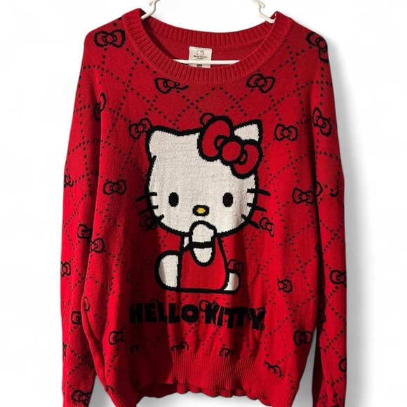 Hello Kitty | Sweaters | Sanrio Hello Kitty Graphic Red Crew Neck ...